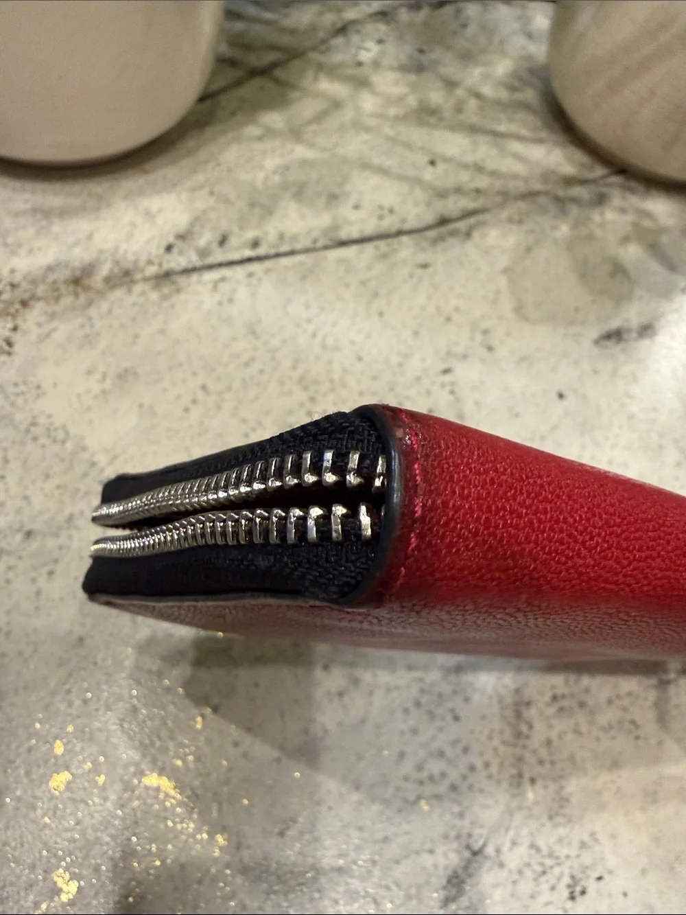 Milly | Bags | Milly Red Zip Wallet With Silver Hardware | Poshmark